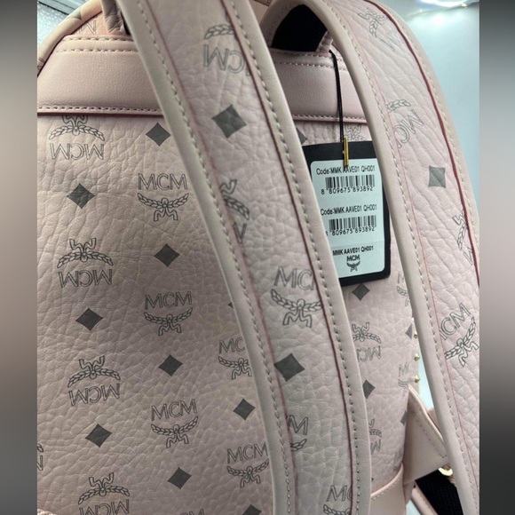 MCM | Bags | Mcm Stark Backpack In Studded Outline Visetos Powder Pink ...